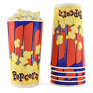 Snappy Red and Blue Popcorn Cup, 44 ounce Popcorn Container, 600 Pack