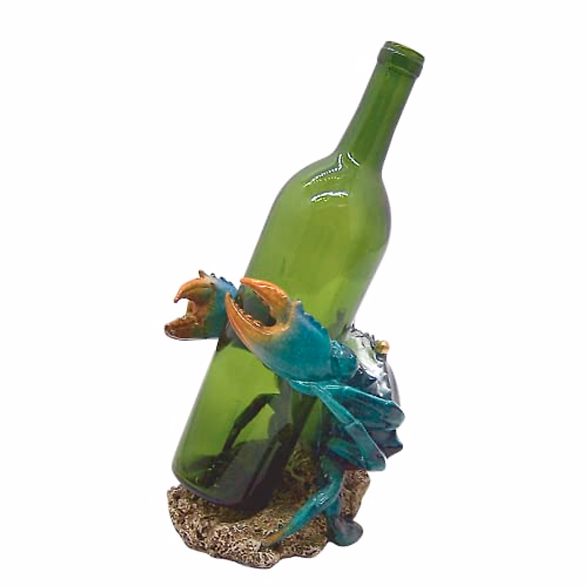 Crab Wine Bottle Holder, Nautical Décor, Freestanding Tabletop Decoration, 7 Inches