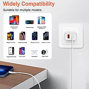 USB C Wall Charger, Miady 2-Pack 20W PD Dual Port USB-C Charger Block Type C Fast Plug Power Adapter Compatible with iPhone 14/13/12iPad/iPad Mini,Samsung Galaxy,and More(Cable Not Included)