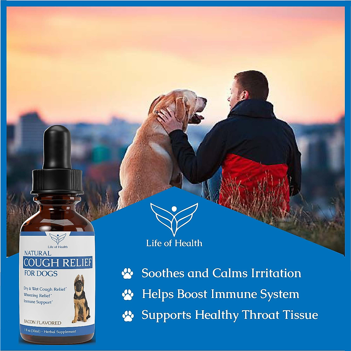 Natural Kennel Cough Treatment for Dogs - Supports Healthy Cough Relief for Dogs of All Breeds & Sizes - Dog Cough Suppressant - Dog Cough Relief - Dog Allergy Relief - Dog Itch Relief - 1 fl oz