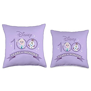 Disney 100 Anniversary Frozen Elsa and Olaf Wonder D100 Throw Pillow, 16x16, Multicolor