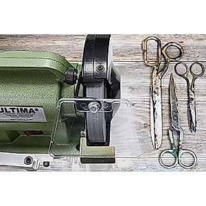 Ultima Scissor Sharpener - Benchtop Grinder & Polisher with Convexing Clamp for Prossional Quality Scissor & Shear Sharpening
