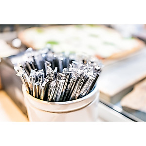Concession Essentials Jumbo 7.75" Black Wrapped Standard Plastic. Pack of 1000 Count. Black - Wrapped Straws.
