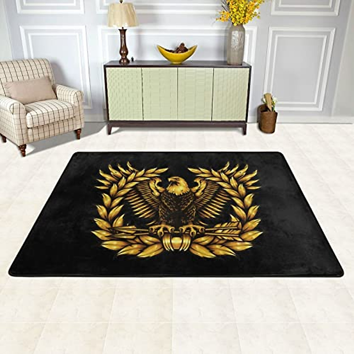 Warrant Officer Rising Eagle T Area Rug Living Room Bedroom Kitchen Sofa Bedside Carpet Floor Mats 36"X24"