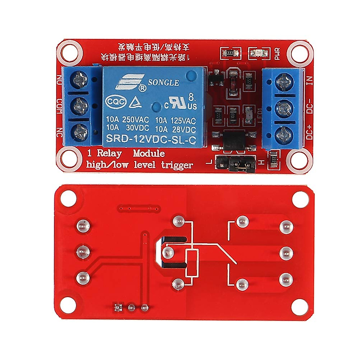 Aoicrie 5Pcs DC 12V 1 Channel Relay Module Board Shield with Optocoupler Isolation Support High or Low Level Compatible Development Board Trigger