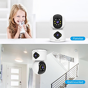 VSTARCAM Dual Lens Indoor Security Camera,5MP Pan Tilt Zoom WiFi Camera,Camera for Baby/Pet/Home with Color Night Vision,2-Way Audio,Human Auto Tracking,Indoor Camera Wireless with Phone App
