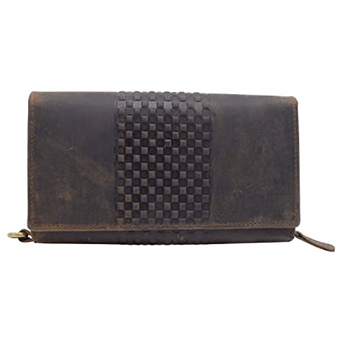 Swiss Marshall Womens Leather Wallets RFID Blocking Large Capacity Credit Cards Holder Phone Clutch (Vintage Brown)