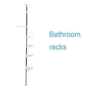Shower Shelves Rack,4-Tier Bathroom Height 63" -118" Adjustable Telescopic Shower Shelf Shower Corner Rack