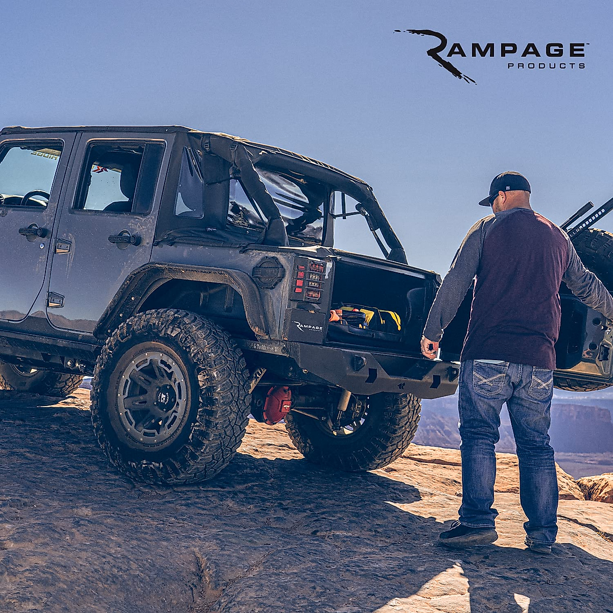 RAMPAGE PRODUCTS 90035R Windbreaker for 1980-2006 Jeep CJ, Wrangler YJ & TJ, Black Diamond