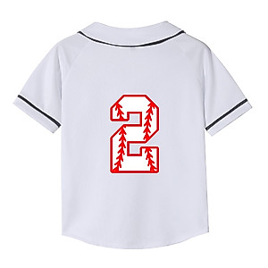 2nd Birthday Shirt Baby Boys Two Year Old Tops Baseball Birthday T-Shirt Clothes Outfit(White-2rd 2 Years)