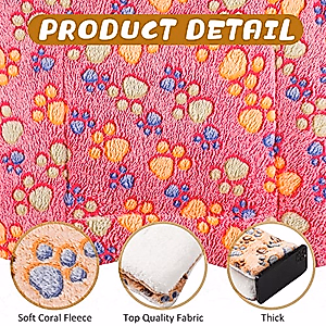 5 Pcs Guinea Pig Bed Mat Cute Cats Paw Print Blanket Bed for Small Animal Winter Soft Plush Bunny Dog Cat Bed Thickened Washable Reversible Fleece Crate Bed Mat Hamster Bedding (21 x 14 Inch)