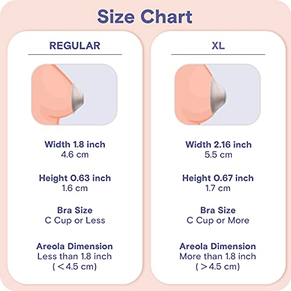 Original Silver Nursing Cups, RUVALINO® Breastfeeding Essentials Nipple Shields for Nursing Newborn, Nipple Cover for Breastfeeding, Healing Cups for Sore Nipple Relief, No Need Nipple Cream (Regular)