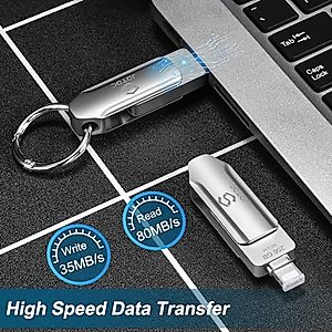 JSL JDTDC MFi Certified 128GB iPhone-16-Photo-Stick USB C & Lightning Flash Drive for iPhone 16/15/14/13/12 Thumb-Drive-for-iPad-Memory External-Storage-Android-Photo-Backup iPhone-Photo-Tansfer-Stick