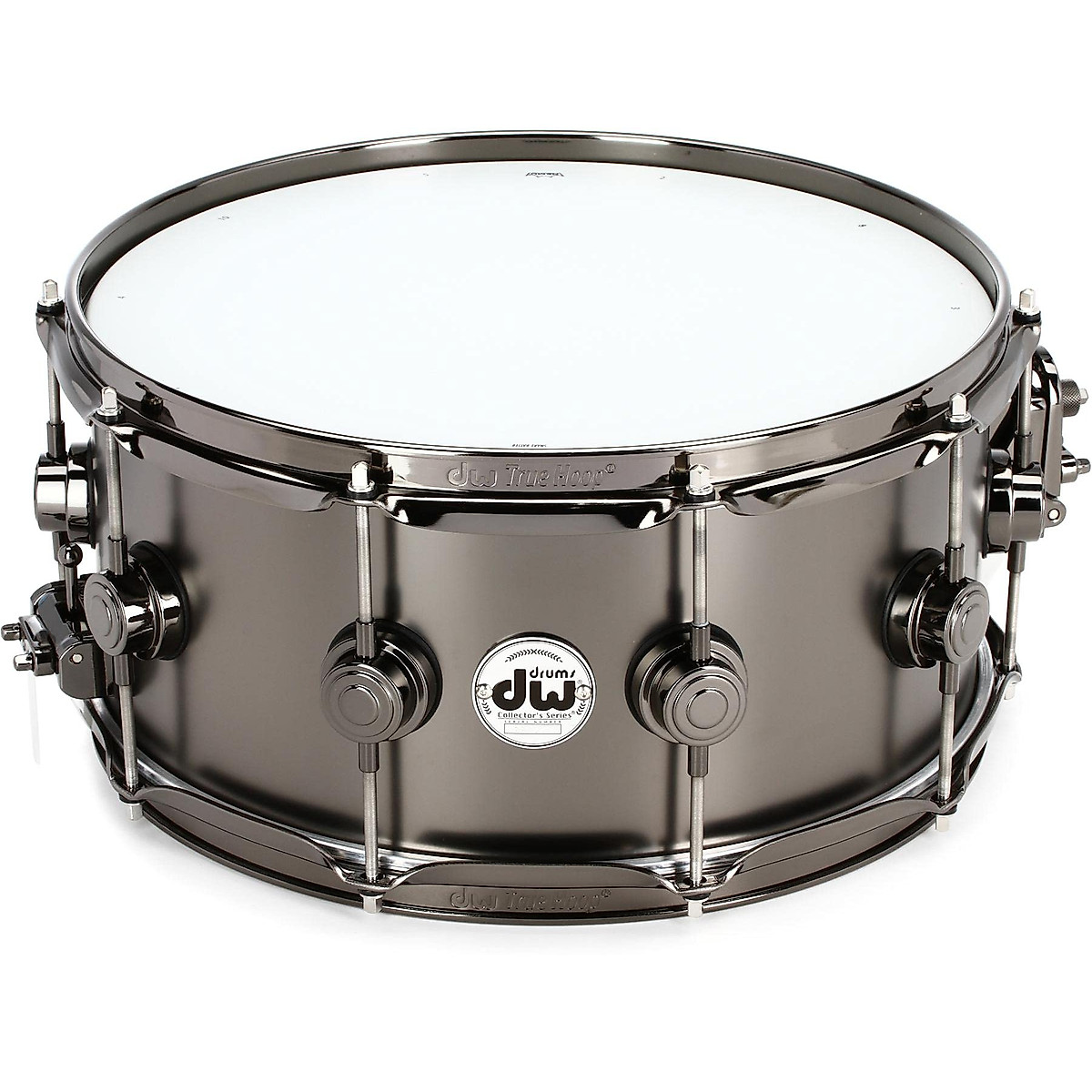 DW Collector's Series Metal Snare Drum - 6.5 x 14-inch - Satin Black Over Brass - Black Nickel Hardware
