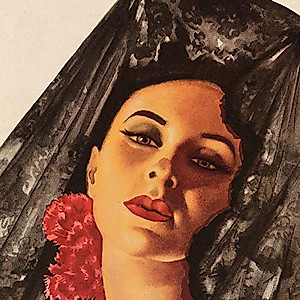 Set of two (2) Spanish Air Lines Travel Poster Prints - Fiesta de Toros Bullfighting Festival in Spain circa 1950 - each measures 12 x 16 inches