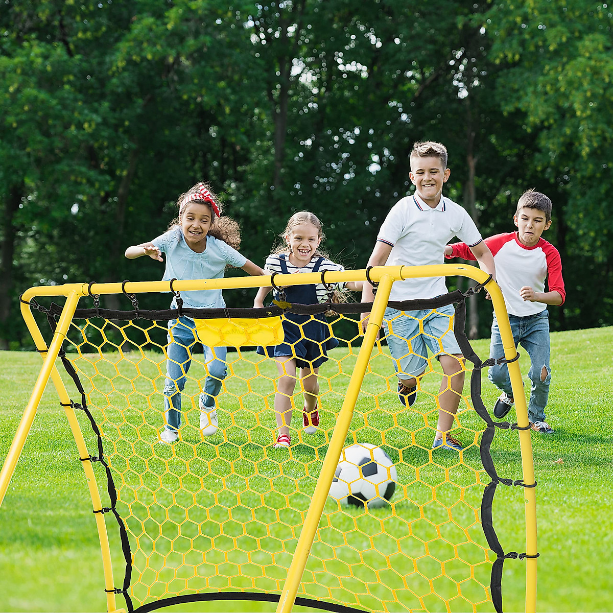 PodiuMax Portable Soccer Trainer, Rebounder Net with Adjustable Angle | Perfect for Team and Solo Training
