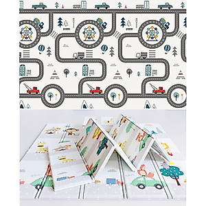 NuoPeng Foldable Baby Play Mat Crawling Mat Kids Folding Mat Large XPE Foam Portable Lightweight Waterproof Double Side Indoor or Outdoor Using Non Toxic for Babies, Infants, Toddlers