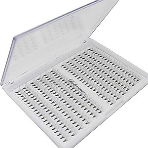 Dedila Short Stem Nature Long 10D Premade Fans Dramatic Volume Eye Lashes Extensions Thickness 0.07mm D Curl Soft and Light Weight Individual False Eyelashes Cluster (12MM)