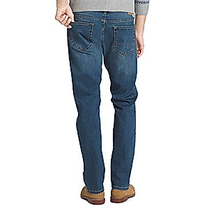 IZOD Men's Comfort Stretch Straight Fit Jean, Mavericks Blue, 34x32