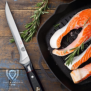 Dalstrong Boning Knife - 6 inch - Shogun Series ELITE - Damascus - AUS-10V Japanese Steel - Fillet Knife - Carving, Boning, Trimming, Deboning - Black G10 Handle - Sheath Included