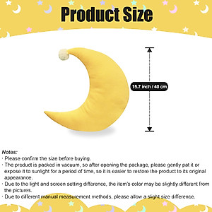 zhidiloveyou Moon Pillow Plush Yellow Moon Shaped Pillow Cute Stuffed Toy for Kids 15.7"×7.8"