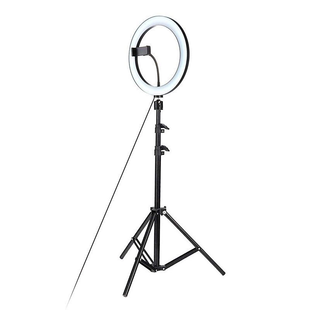 Fealay 26cm Studio Live Led Ring Light With Phone Holder 120cm Ring Light Kit Foldable Tripod Kit Adjustable 360 Rotation for Phone Selfie Light Beauty Photograph
