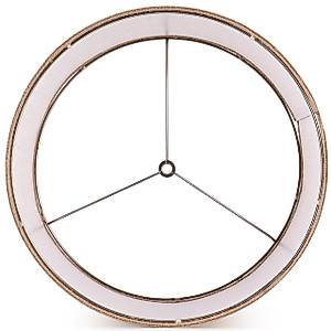 PAPAYA Lampshade Set of 2 Drum Fabric Shades for Table and Floor Lamps, 13" Top x 13" Bottom x 10" High Brown Spider Lamp Shade,Natural Burlap Linen Handmade