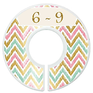 Mumsy Goose Nursery Closet Dividers, Closet Organizers, Baby Girl Clothes Dividers Pink Gold