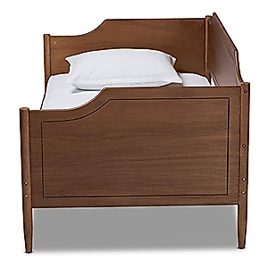 BOWERY HILL Walnut Brown Finished Wood Twin Size Daybed