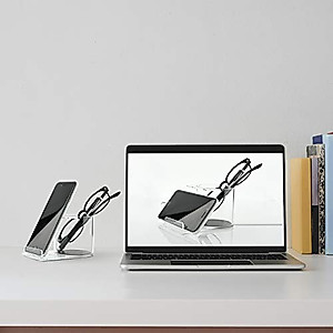 CM Multifuntion Eyeglass Holder Smart Phone Holder Glasses Cellphone Holding Acrylic Stand Desktop Organizer for Home Office Desktop Decoration Decor