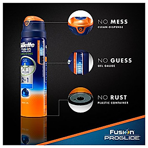 Gillette Fusion ProGlide Sensitive 2 in 1 Shave Gel, Ocean Breeze Ocean Breeze 6 Ounce