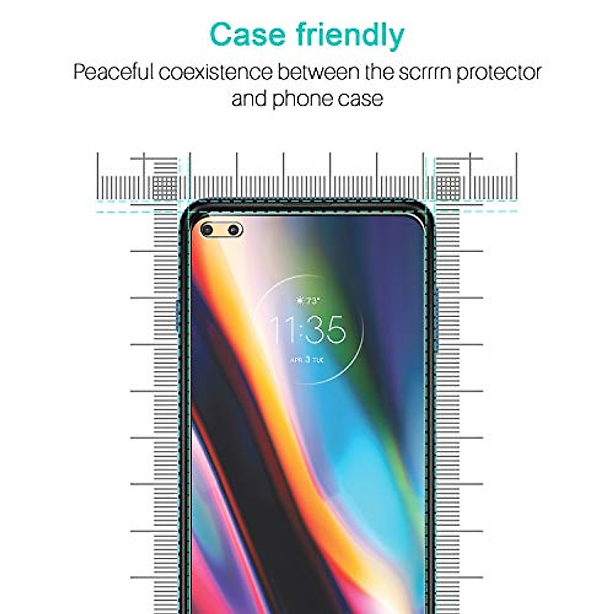 LK 3 Pack Screen Protector Compatible for Motorola Moto G 5G Plus/Moto One 5G/Moto One 5G UW Tempered Glass 9H Hardness, Case Friendly