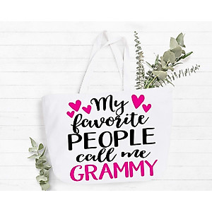 COCOVICI Grammy Tote Bag | My Favorite People Call me Grammy | Grandma Gifts | Grammy Gifts | Grammy Christmas Gift | Christmas Gift from Grandkids (My Favorite People Call me Grammy Pink/Black Font)