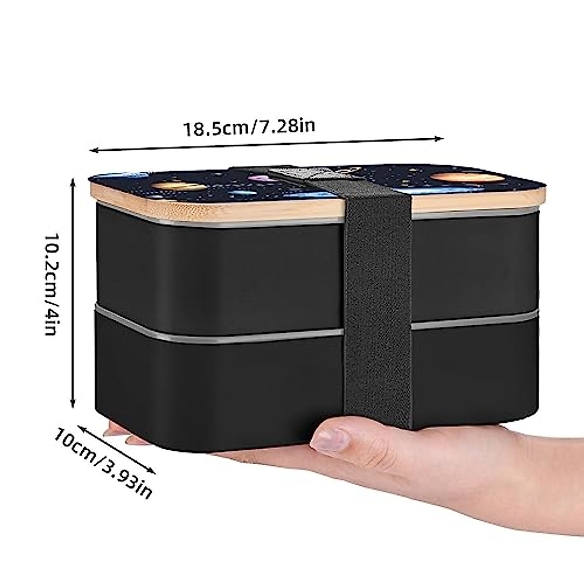 The Solar Family Adult Lunch Box, Bento Box, With Cutlery Set Of 3, 2 Compartments, Rectangular, Lunch Box For Adults