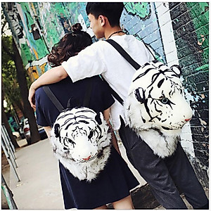 WYIKE Domineering 3D Animal Head Backpack Bengal Tiger Head Backpack/Lion Head Backpack and Wall Mount (Small, Tiger Yellow)