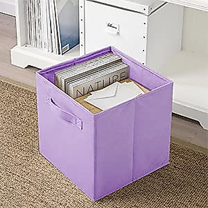 ShellKingdom Storage Bins, Foldable Fabric Storage Cubes And Cloth Storage Organizer Drawer For Closet And Toys Storage, 6 Pack (Lavender)