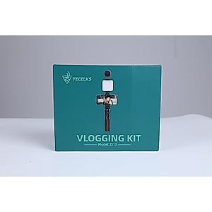 Smartphone Video Vlogging Kit with LED Light, Phone Holder, Microphone, Tripod, Carry Bag, TECELKS YouTube Starter Kit for iPhone/Android, Content Creator Kit for Video Recording Vlogging(Black)