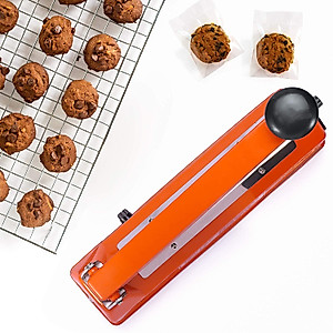 Metronic 8 inch Impulse Bag Sealer Poly Bag Sealing Machine Heat Seal Closer with Repair Kit in Orange