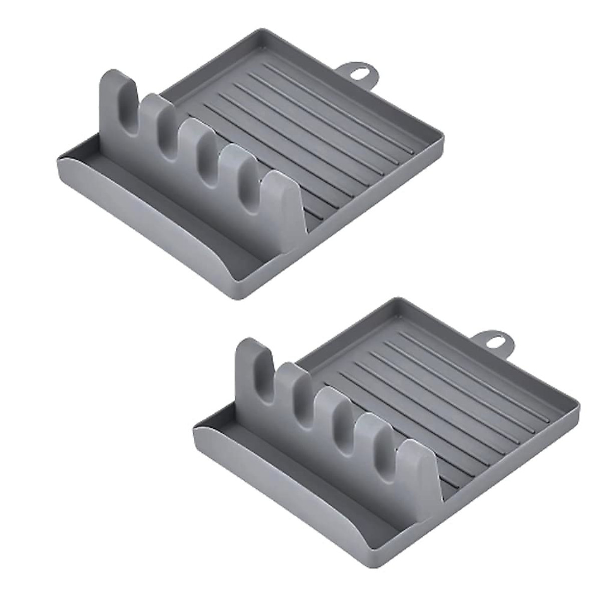 TOPJINZHIONE 2 Pieces Pot Lid Racks, Kitchen Utensil Shelf,Plastic Utensil Rest, Spoon Tray Shelf, Kitchen Holder for Spoons, Ladles, Tongs and Cutlery Tray to Avoid Dripping Stains