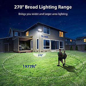 iMaihom 100W Motion Sensor Light Outdoor,9000LM LED Security Lights Outdoor,6500K Flood Lights Motion Detection IP65 Waterproof, 3 Head Adjustable Security Light Motion Outdoor for Yard Garage (White)