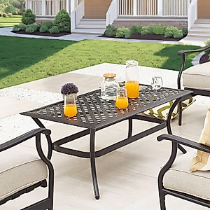 PatioFestival Patio Conversation Set 4Pcs Cushioned Outdoor Furniture Sets with All Weather Galvanized Steel Frame (Beige)