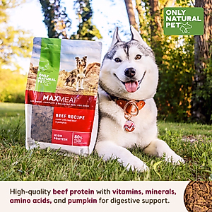 Only Natural Pet MaxMeat Holistic Air Dried Dry Dog Food - All Natural, High Protein, Grain Free and Limited Ingredient - Made with Real Meat - Beef with Pumpkin & Parsley 2 lb (Pack of 2)