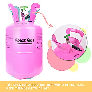AmazGas 7L Helium Tank With 7.5 cu.ft 99.99% Pure Helium Gas - Graduation, Birthdays, Weddings, and More - Float Time 5-8 Hours Includes 30 count 10 inch Latex Balloons, Pink (1 box)
