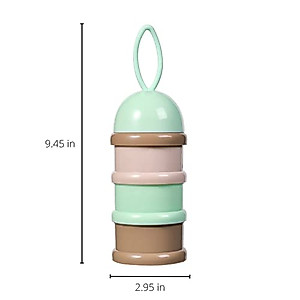 Ultra Diet Portion Control Container Set, Stackable and Detachable, Leak-Proof, Ideal for Weight Control or Storing Food, Snacks or Protein Powders, Bariatric Friendly, 6 Pieces Total (Green-Brown)