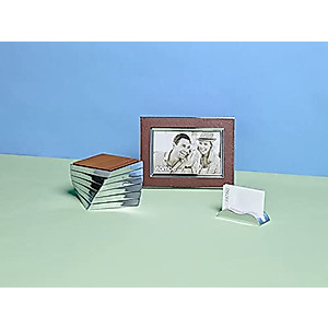 nambe Novara Picture Frame, 4" x 6” | Photo Frame with Tempered Glass | Tabletop Display, Family, Friends, Wedding Gift, Home Office Décor | Silver Plate and Genuine Leather