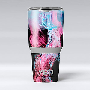 Design Skinz Vivid Pink and Teal Liquid Cloud - Skin Decal Vinyl Wrap Kit Compatible with The Yeti Rambler Cooler Tumbler Cups