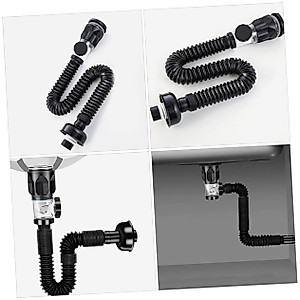 ORFOFE Sewer Drain Bathroom Sink Drain Kit Kitchen Sink Drain Tail Flexible Drain Sink Parts Sink Extension Drainage Drain Sewer Stainless Steel Components