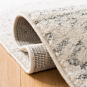 SAFAVIEH Tulum Collection Area Rug - 5'3" x 7'6", Ivory & Grey, Moroccan Boho Tribal Design, Non-Shedding & Easy Care, Ideal for High Traffic Areas in Living Room, Bedroom (TUL272A)