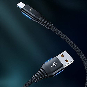 IFLASH Charge/Sync Cable w/LED, 6 Feet Data Cable Fast Charging and Sync Charger for iPhone Xs/XS Max/XR/X / 8/8 Plus /7 Plus / 6S/6 Plus/SE, iPad Air Mini 2/3/4, iPod Touch 5/6 (2 Meters)