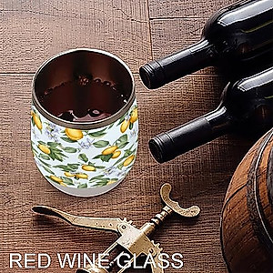 WYUSPGK 304 Stainless Steel Insulated Cup, Lemon Pattern Print Smooth Rim, Durable & Reusable - Perfect for Office, Home, And Travel